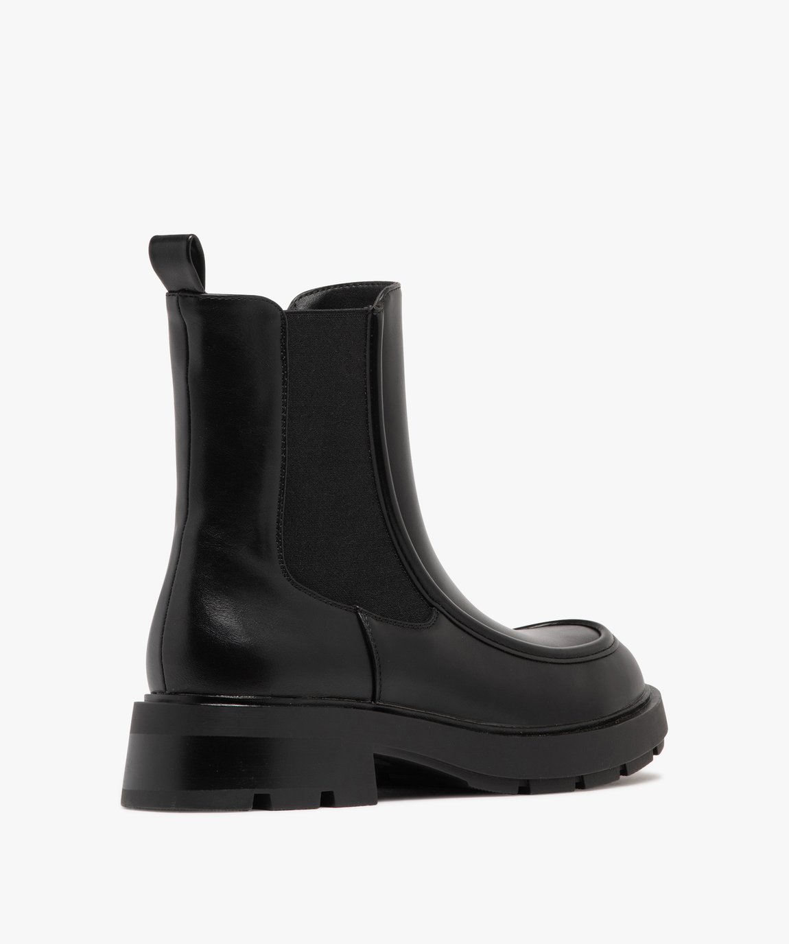 Boots femme Chelsea à zip et semelle crantée avec couture ... noir | GEMO