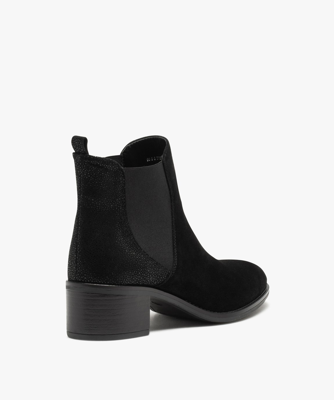 Chelsea boots dessus cuir à petit talon femme noir | GEMO