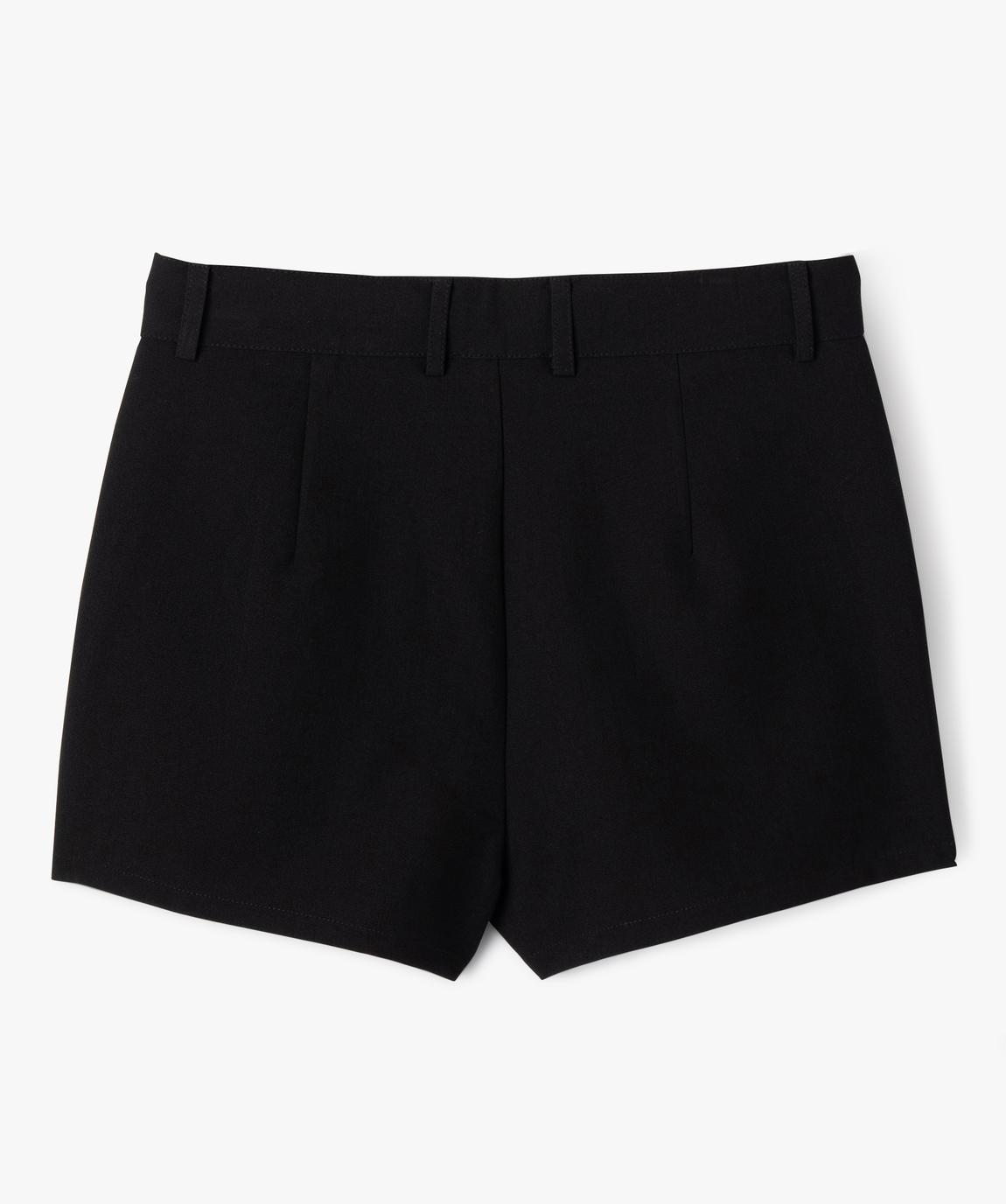 Short habillé en toile fille noir | GEMO