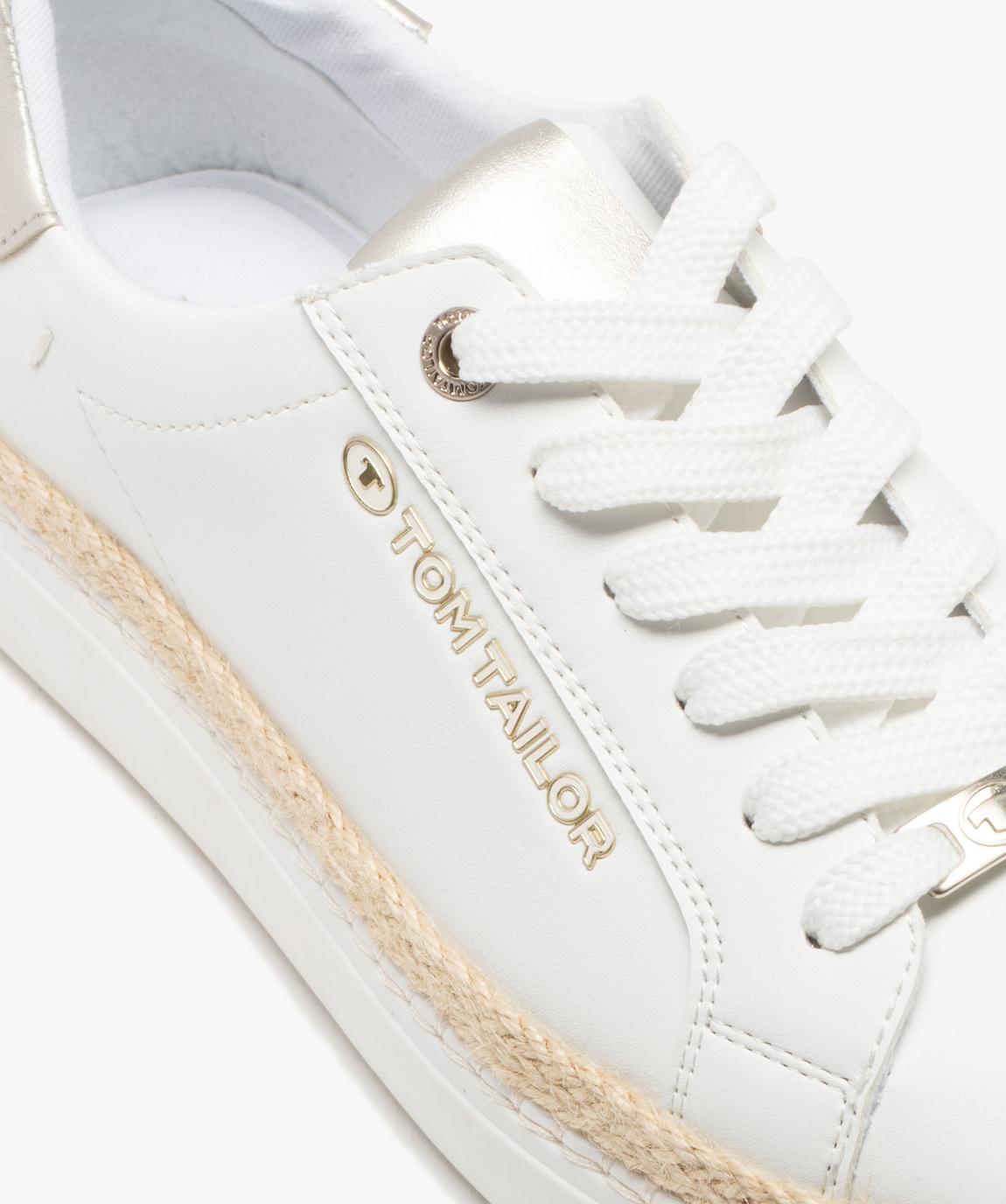 Baskets femme unies avec liseré corde contrastant - Tom Tailor blanc | GEMO