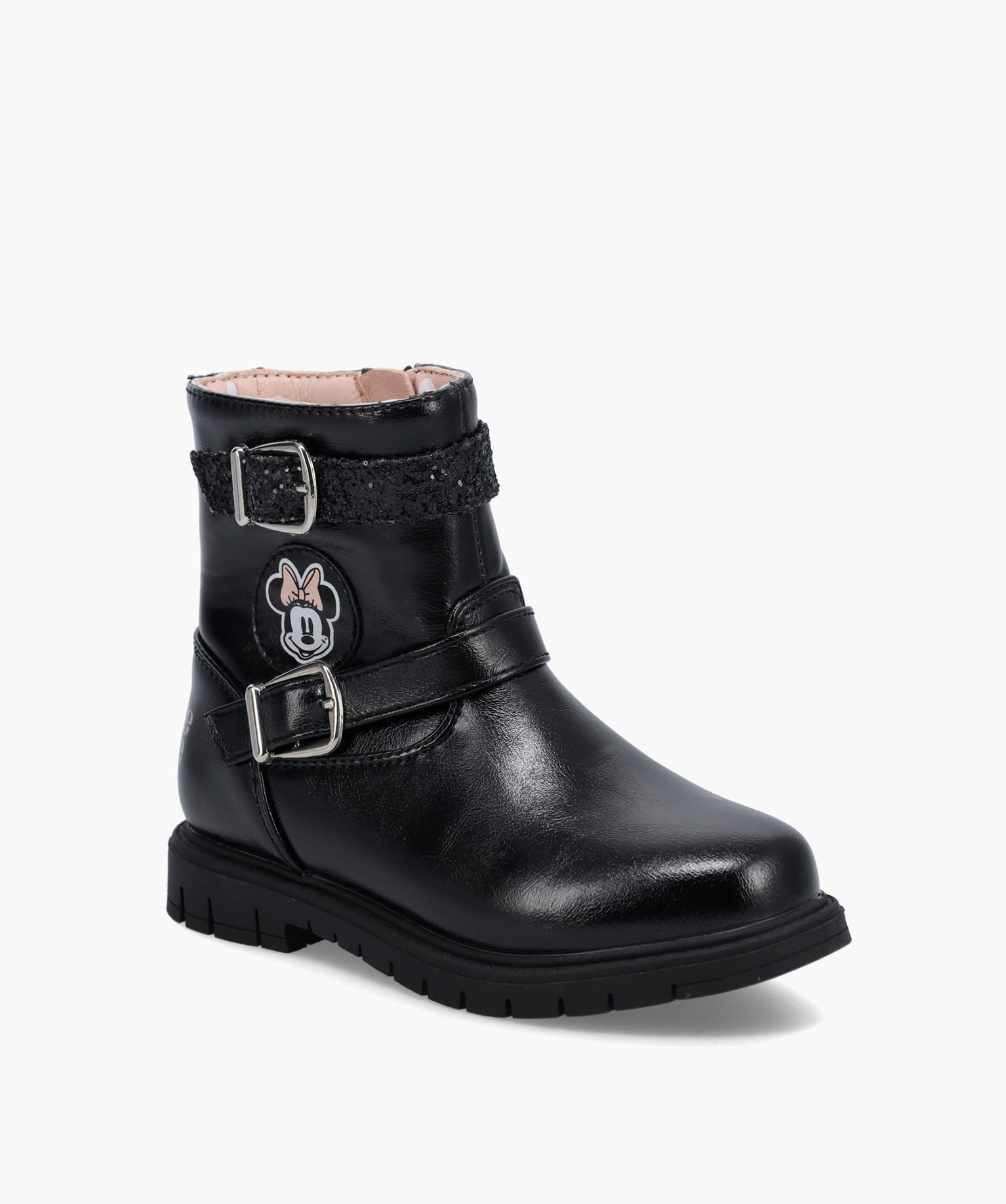 Bottines fille unies à semelle crantée – Minnie noir | GEMO