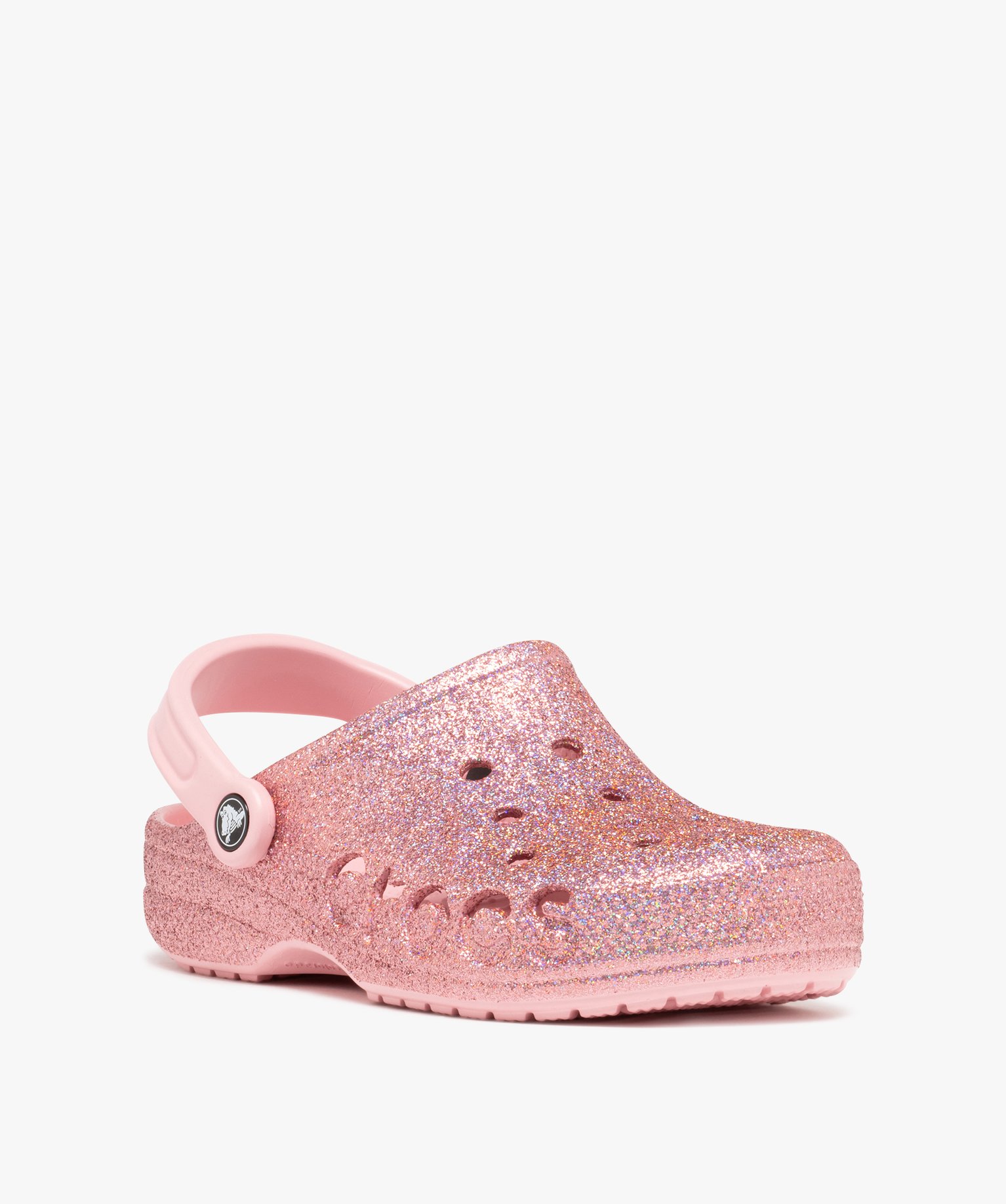 Sabots souples femme dessus perforé à paillettes - Crocs rose | GEMO