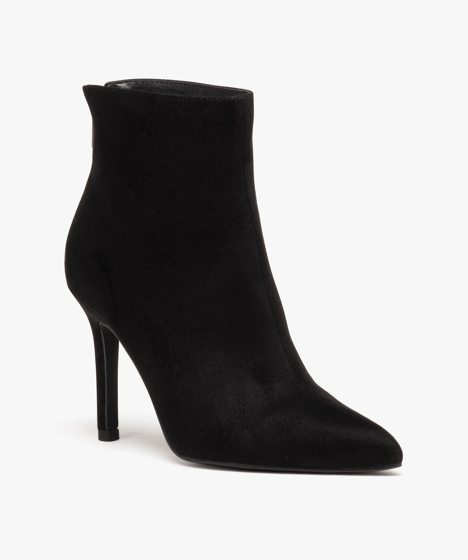 Bottines femme unies à talon fin et bout pointu noir | GEMO