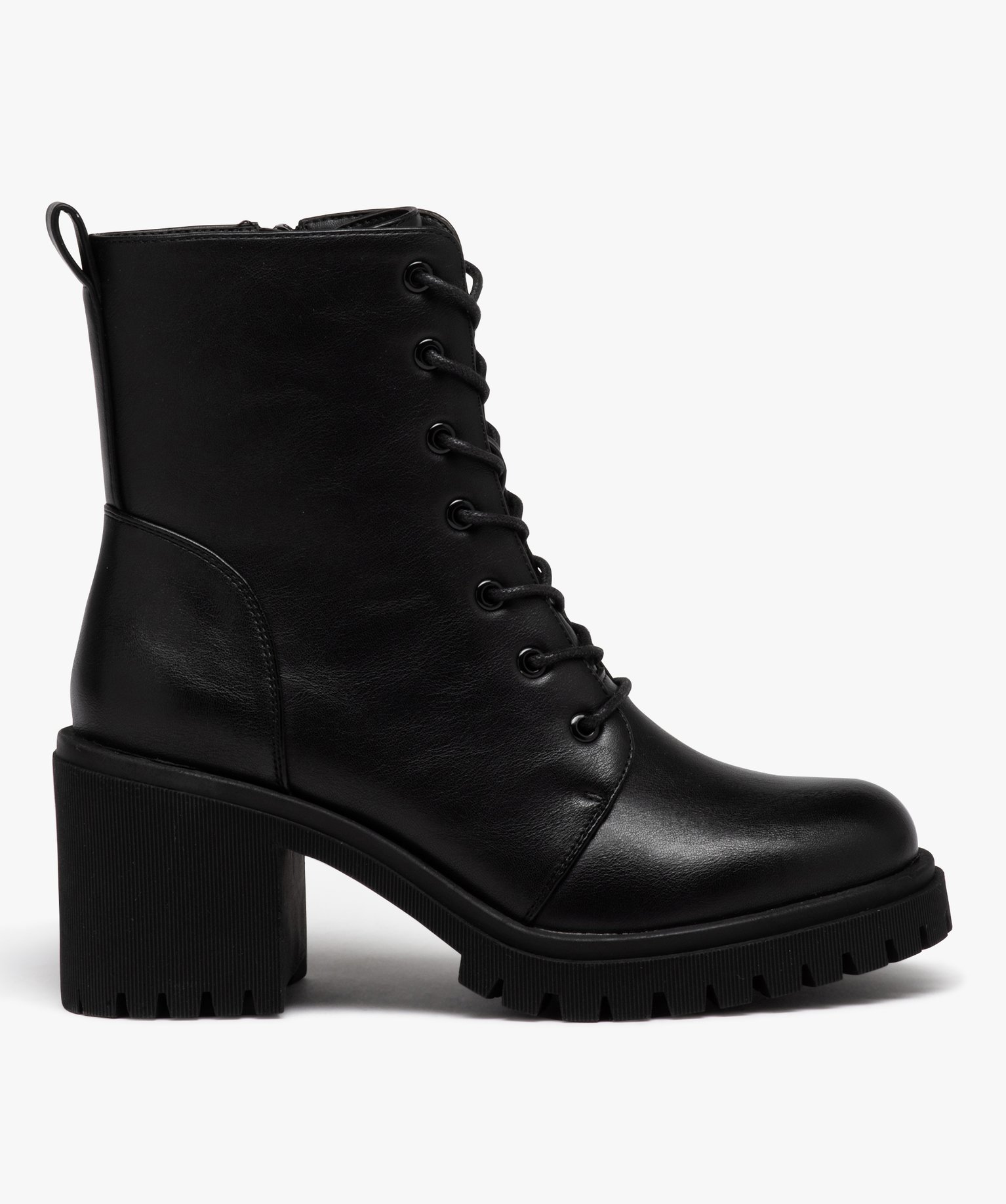 Boots à talon et épaisse semelle crantée femme noir | GEMO