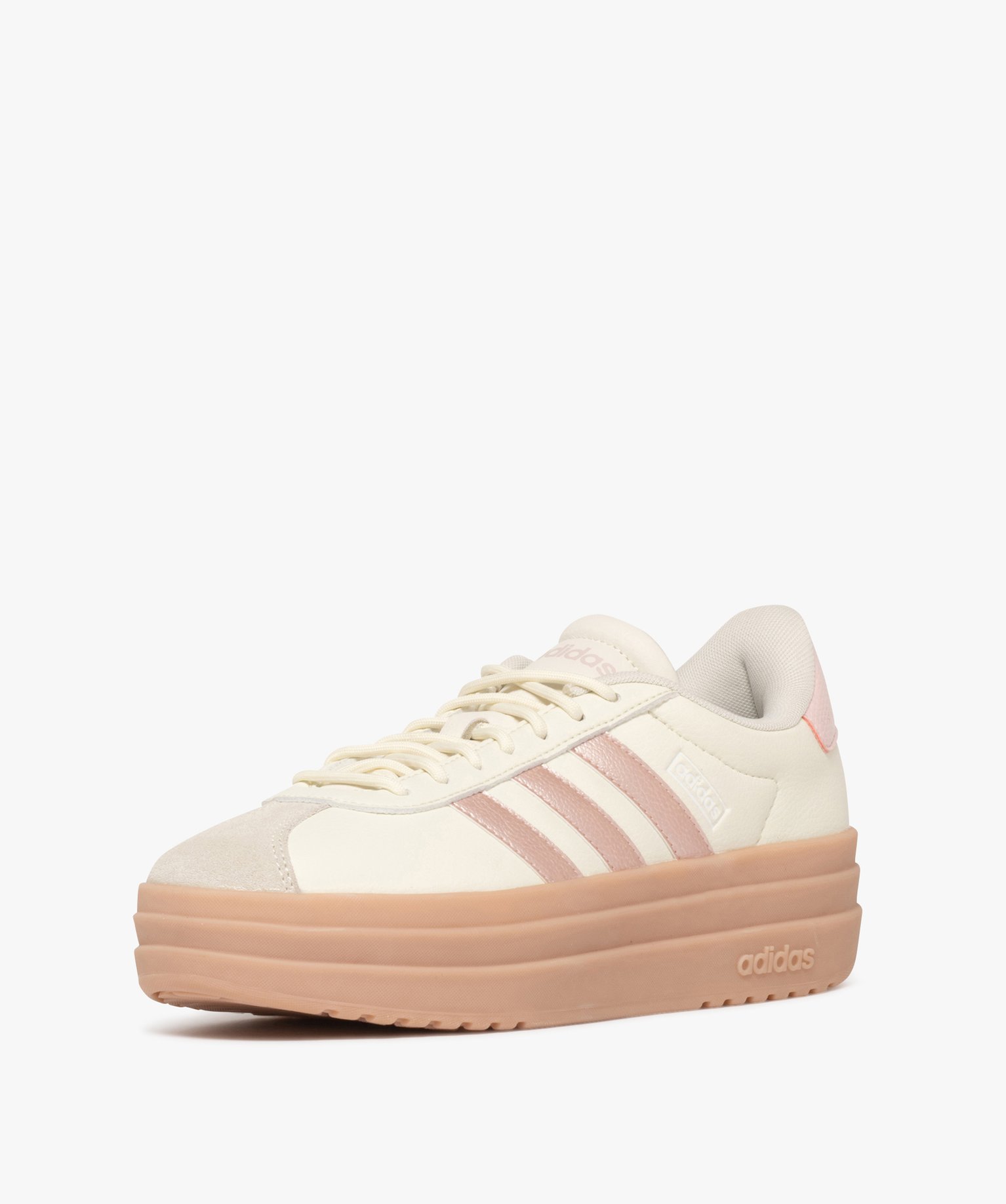 Baskets femme en cuir suédé avec semelle plateforme - Adidas beige | GEMO