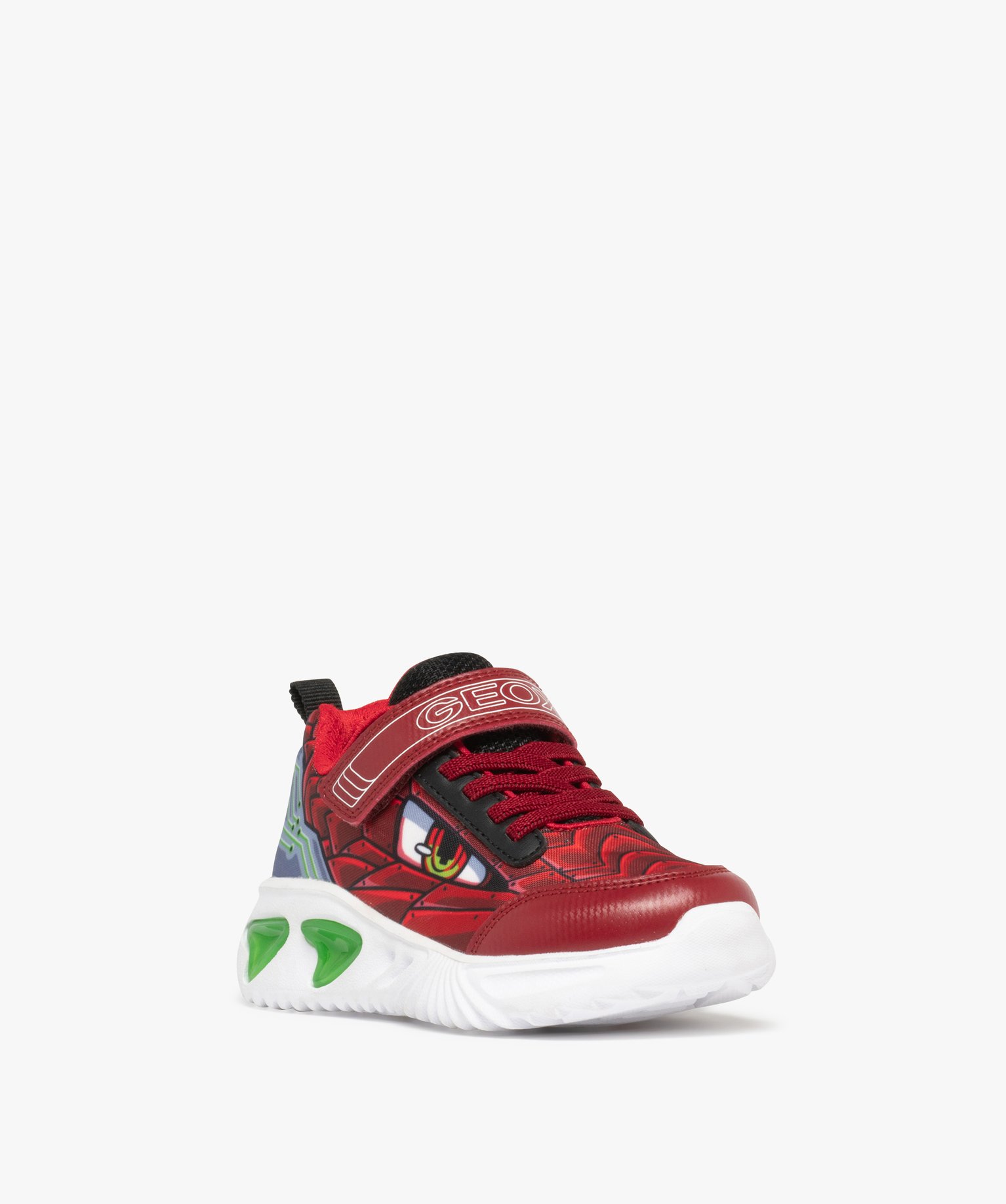 Baskets garçon à scratch imrpimées serpent et à semelle ... rouge | GEMO