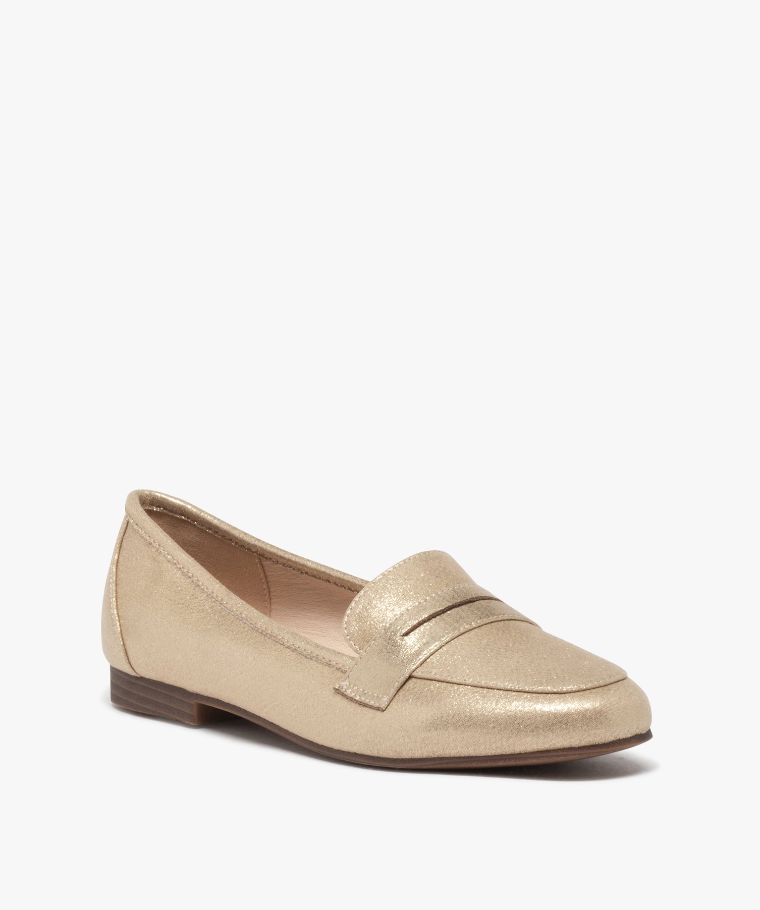 Mocassins femme unis style Penny Loafer or | GEMO