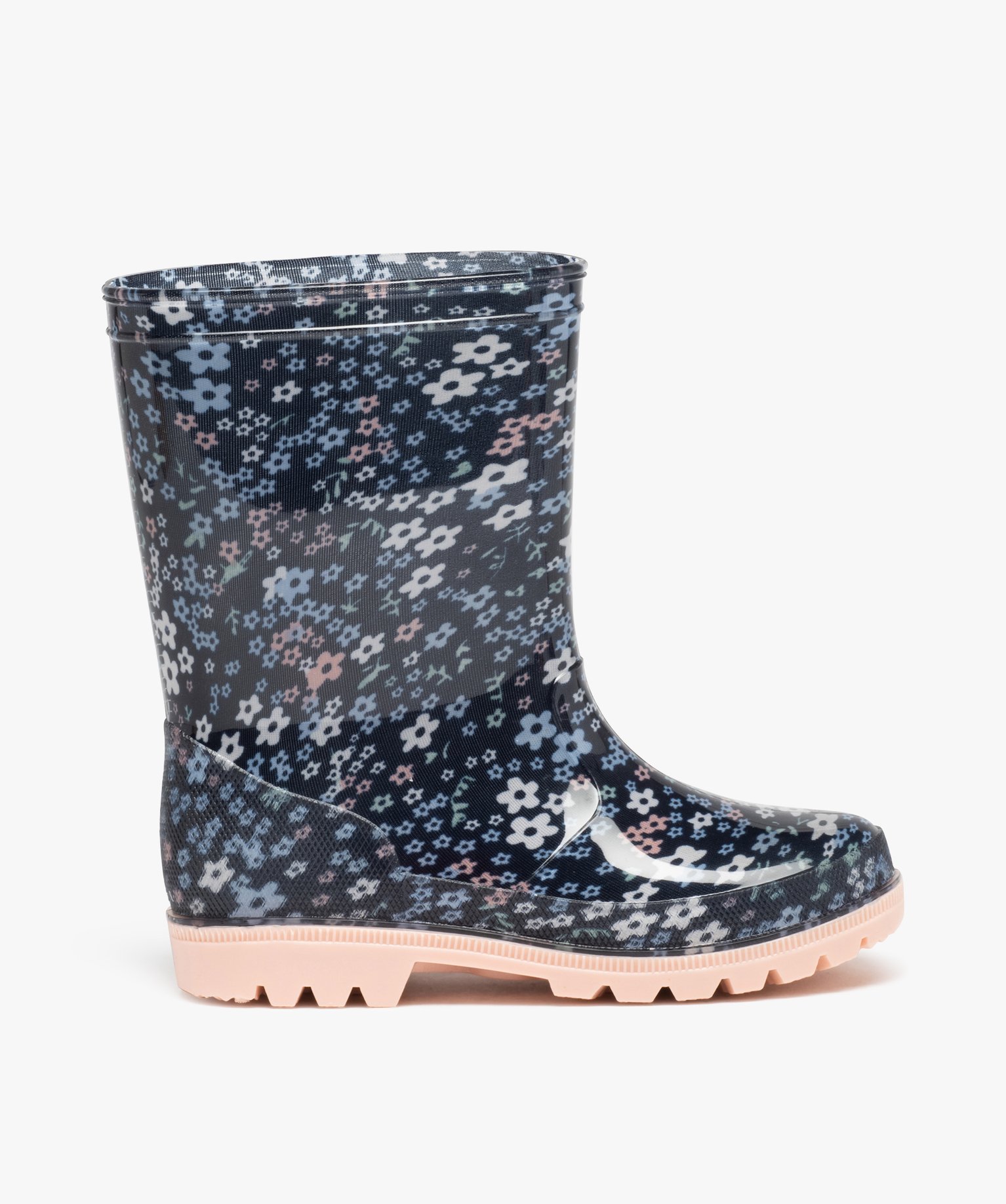 Bottes de pluie fille avec imprimé à fleurs marine | GEMO