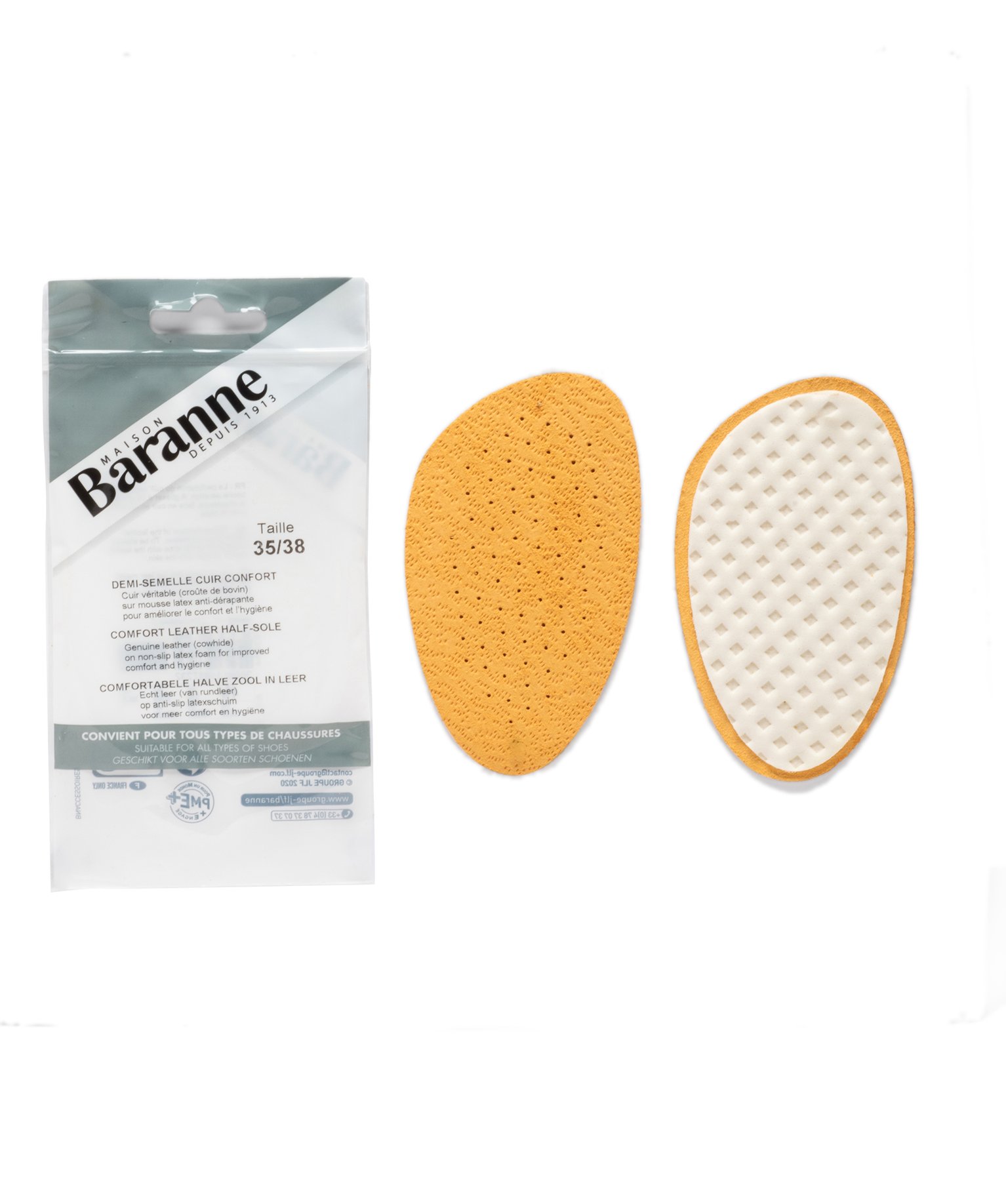 Semelles femme confort en cuir - Baranne marron | GEMO