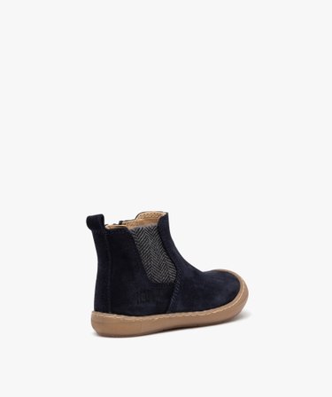 Boots Chelsea en cuir velours bébé garçon - NA! bleu fonce | GEMO