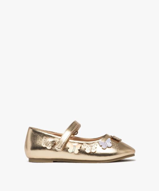 Ballerines à bride élastique avec nœud décoratif fille dore | GEMO