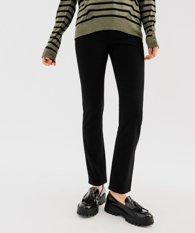Pantalon coupe Regular taille normale femme noir | GEMO