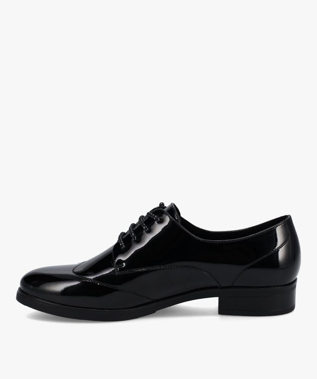 Derbies à talon plat avec bout fantaisie femme - Valentina ... noir | GEMO