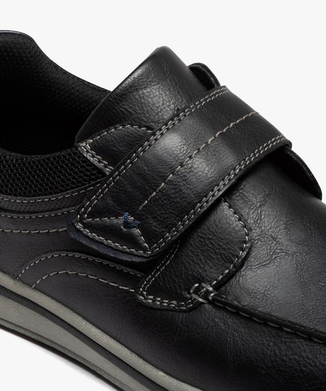 Chaussures confort esprit bateau à scratch homme - G'Flex noir | GEMO