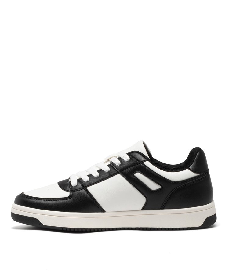 Baskets homme bicolores à lacets style rétro blanc | GEMO