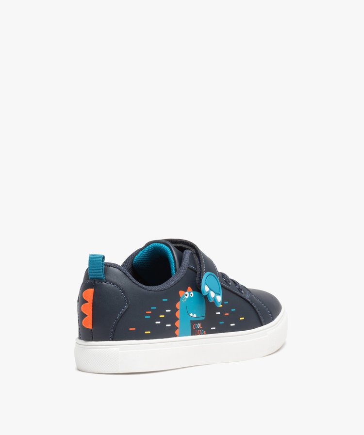 Baskets garçon unies détail dinosaure du 31 au 36 bleu fonce | GEMO Baskets garçon unies détail dinosaure du 31 au 36 bleu fonce | GEMO