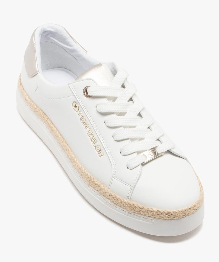 Baskets femme unies avec liseré corde contrastant - Tom Tailor blanc | GEMO