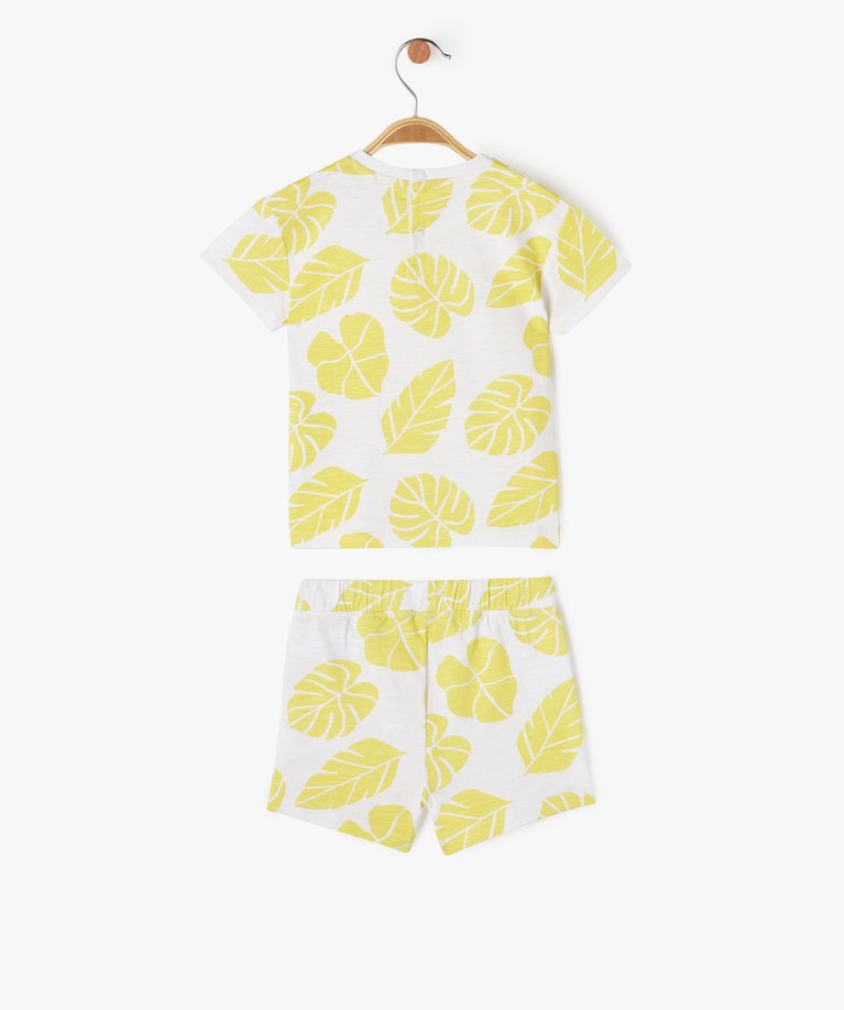 Ensemble short + tee-shirt manches courtes imprimés bébé ... jaune | GEMO