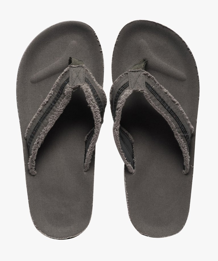 Tongs homme avec brides et semelle intérieure en toile gris | GEMO
